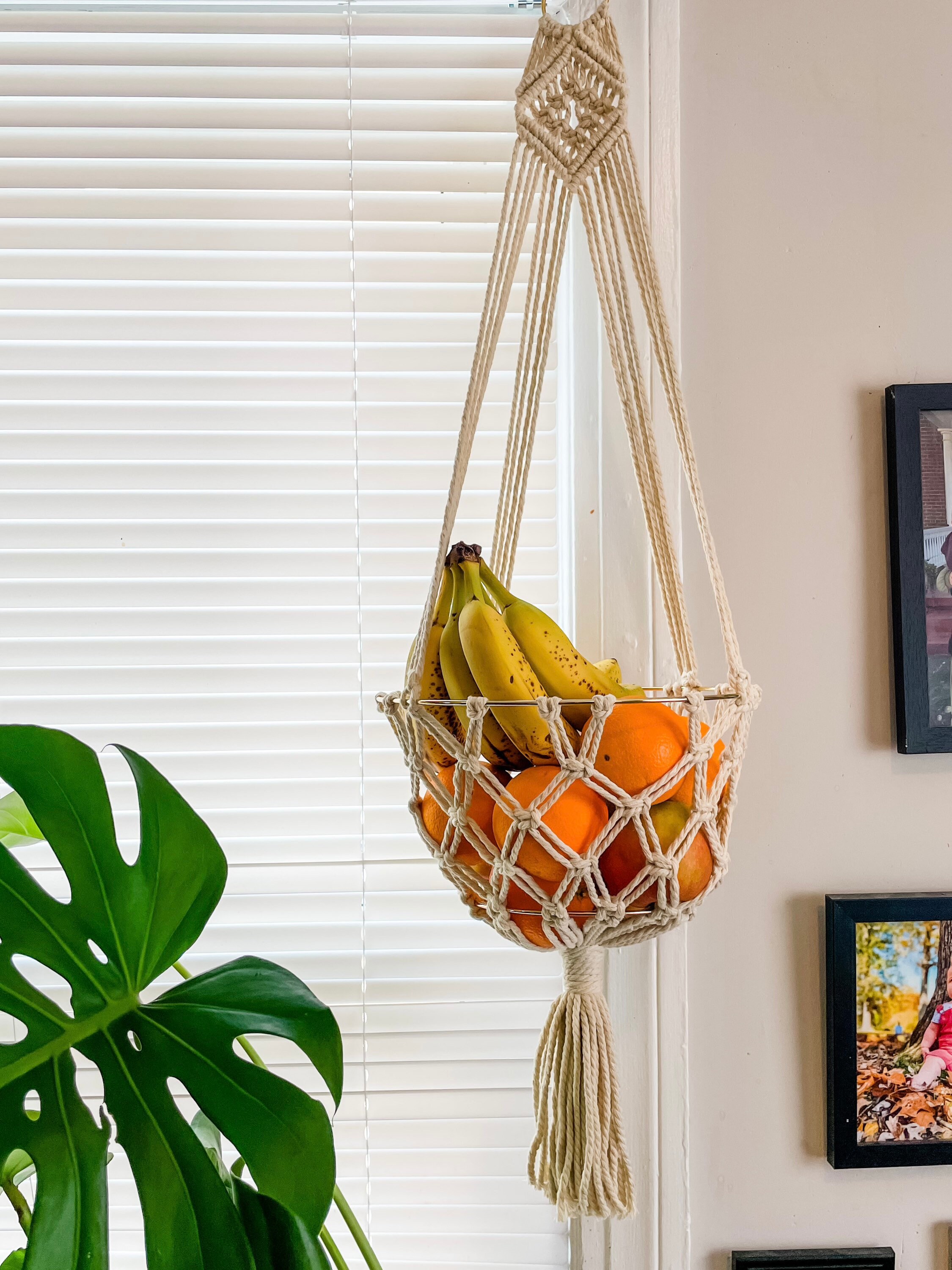 Hanging Fruit Basket, Macrame Hanger, Fruit Hanger, Kitchen Decor ...
