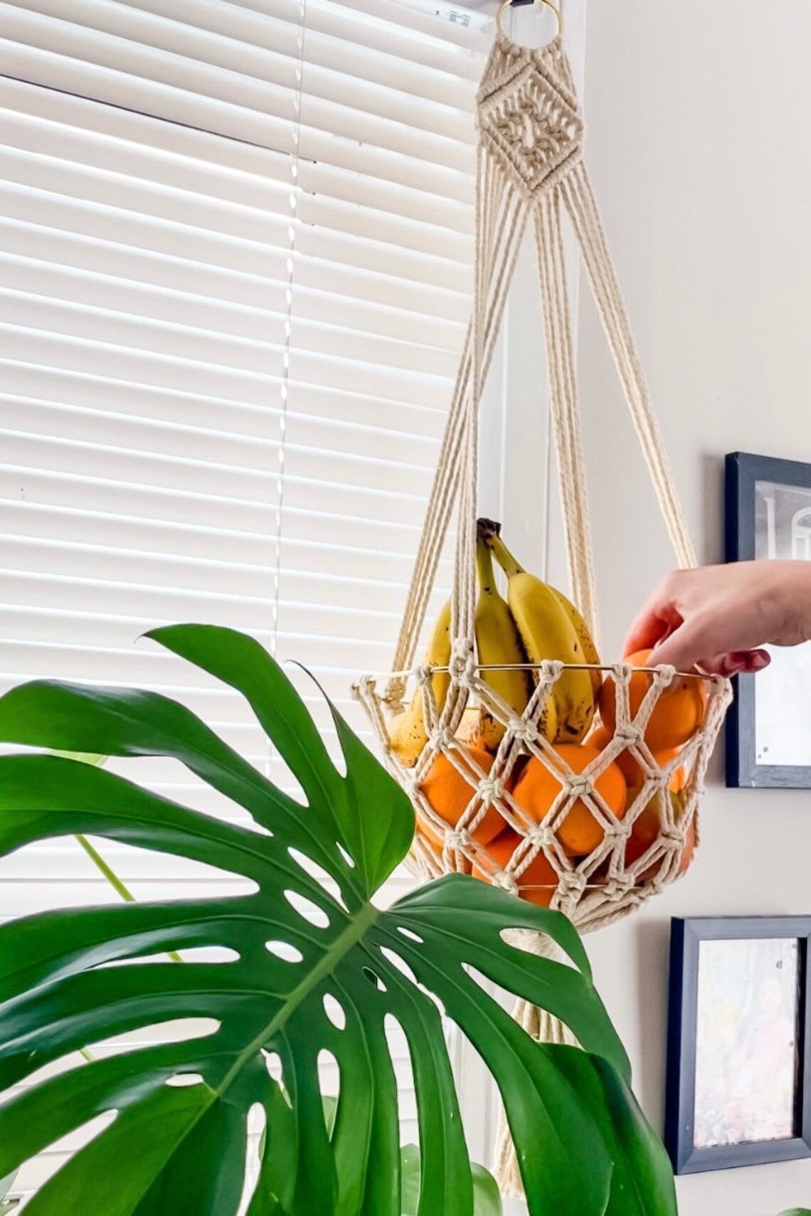 Hanging Fruit Basket, Macrame Hanger, Fruit Hanger, Kitchen Decor ...
