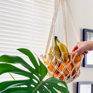Hanging Fruit Basket, Macrame Hanger, Fruit Hanger, Kitchen Decor ...