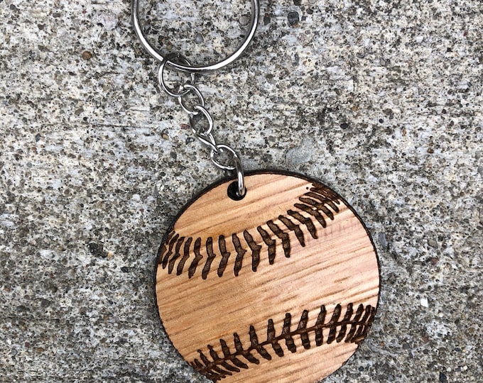 Wood Baseball Keychain Personalized and Custom Made - Etsy