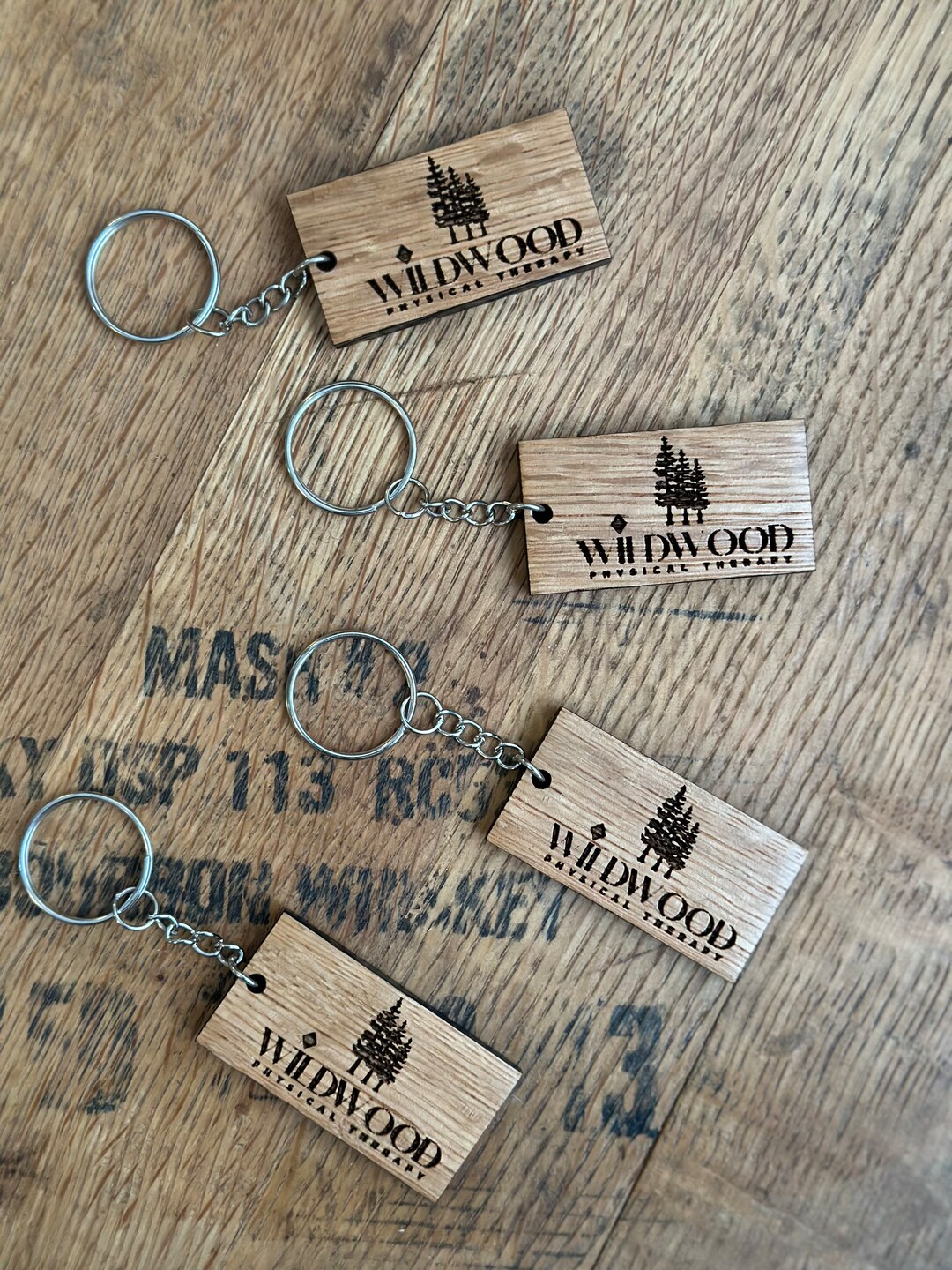 Custom Wood Business Logo Keychains Made From Reclaimed Kentucky ...