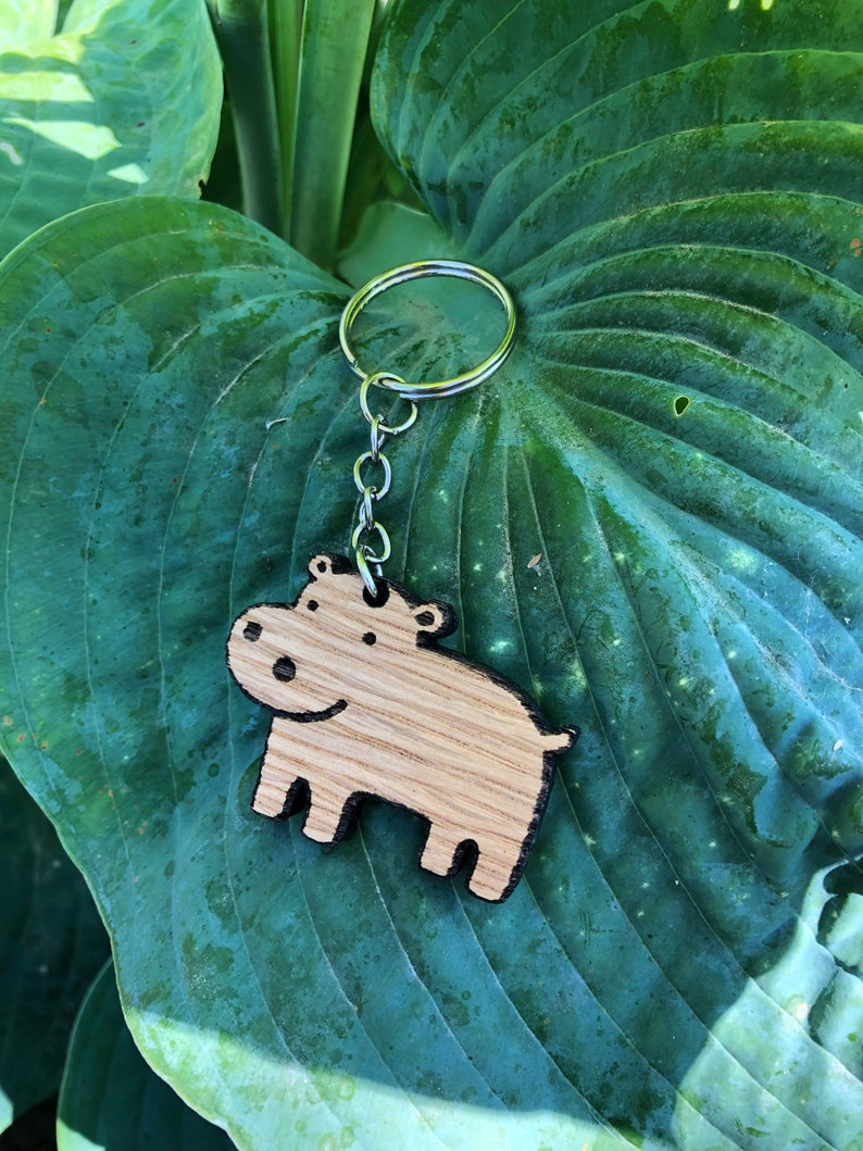 Wood Hippo Bourbon Barrel Keychain - Etsy