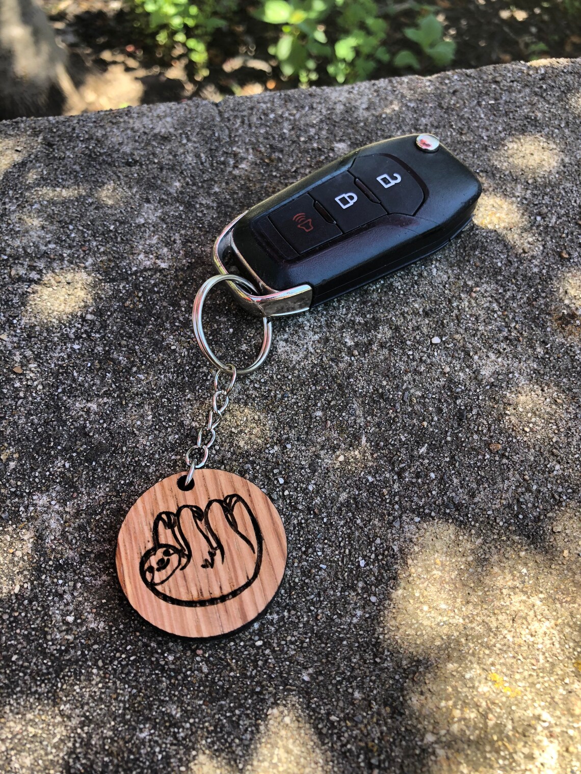Wood Sloth Bourbon Barrel Keychain | Etsy