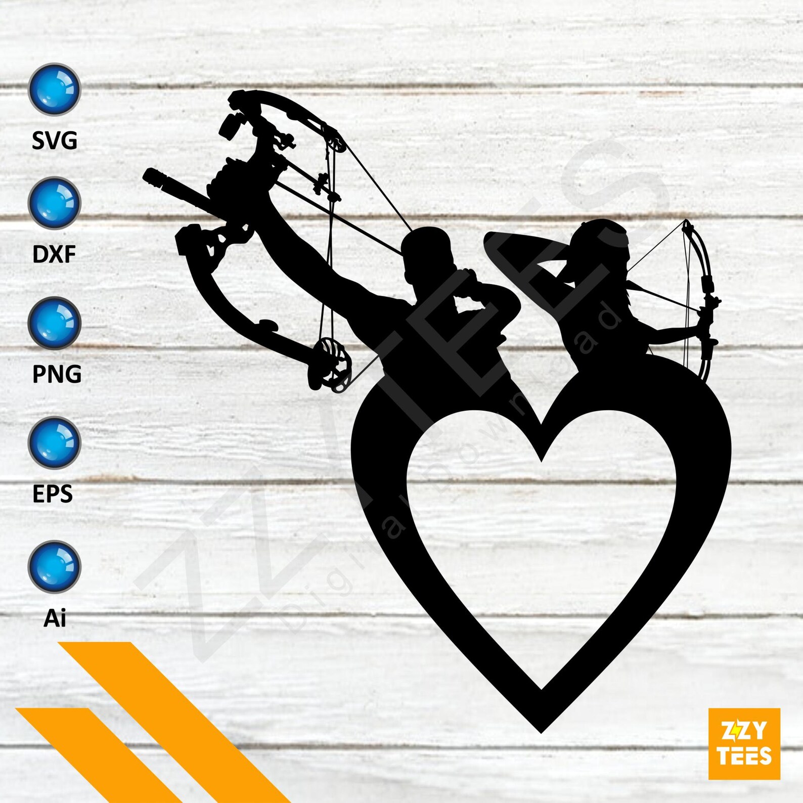 Couple Bow Hunting SVG Heart Svg Hunting Hunting Svg - Etsy