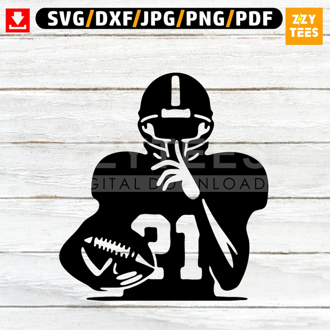 Laser Cutting Football Player SVG Silhouette Download Svg Files PNG Dxf ...