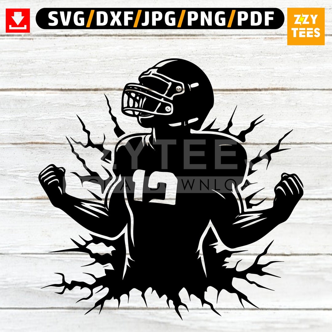 Football Player Power Silhouette Design Cutting File Laser Cut Format ...