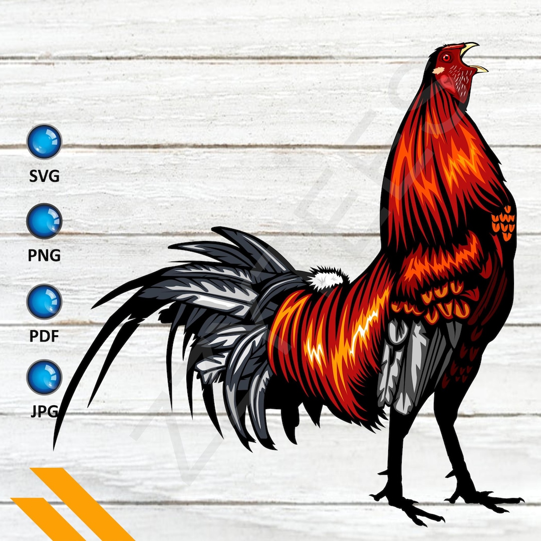 Rooster Crowing SVG: Chicken Cutfile Design (digital Download) - Etsy