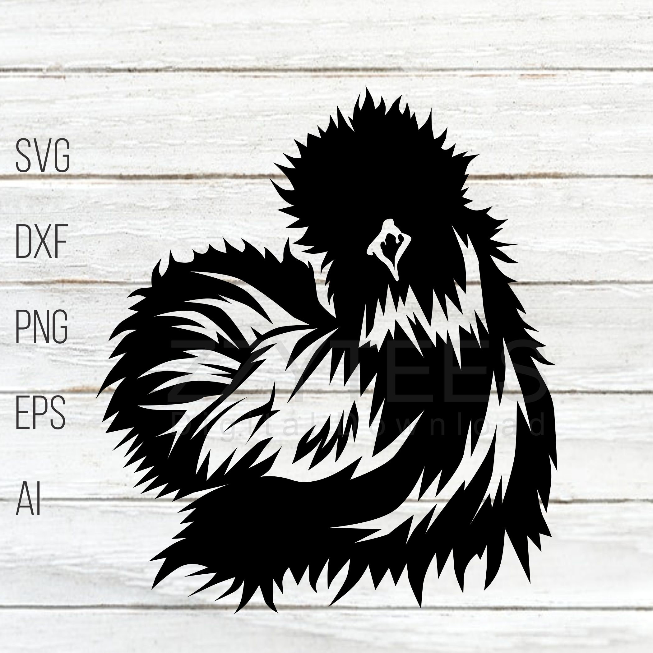 Chicken Girl SVG Silkie Chicken Cute Chicken Beautiful Silky Chicken ...
