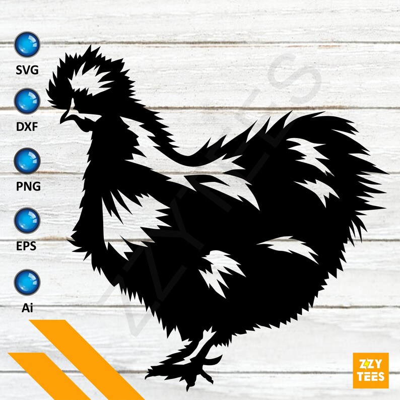 Amazing Silky Chicken Silhouette SVG PNG Fluffy Chicken - Etsy