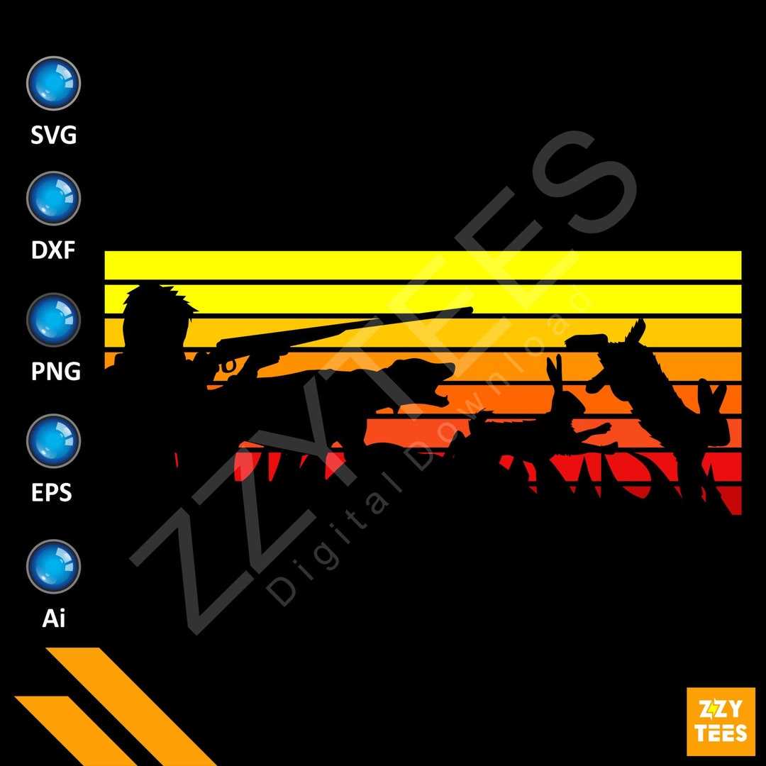 Beautiful Sunset Wild Rabbit Hunting SVG PNG Hunting Rabbit SVG ...