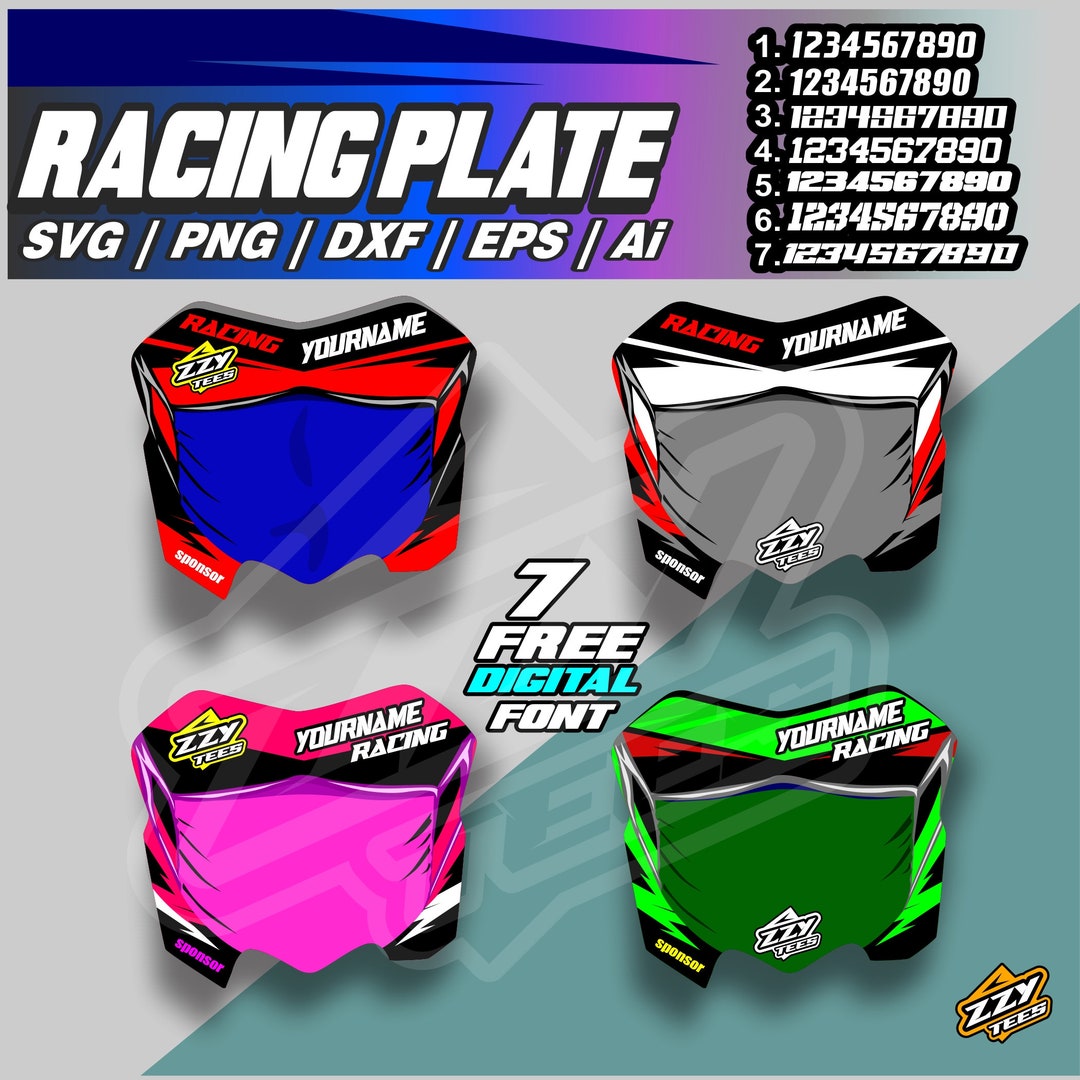 Motocross Racing Plate Editable SVG | Coreldraw X8 Design | Cricut ...