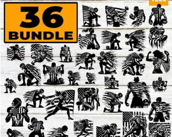 Dripping Football Player US Flag SVG PNG Gridiron Lover Silhouette - Etsy