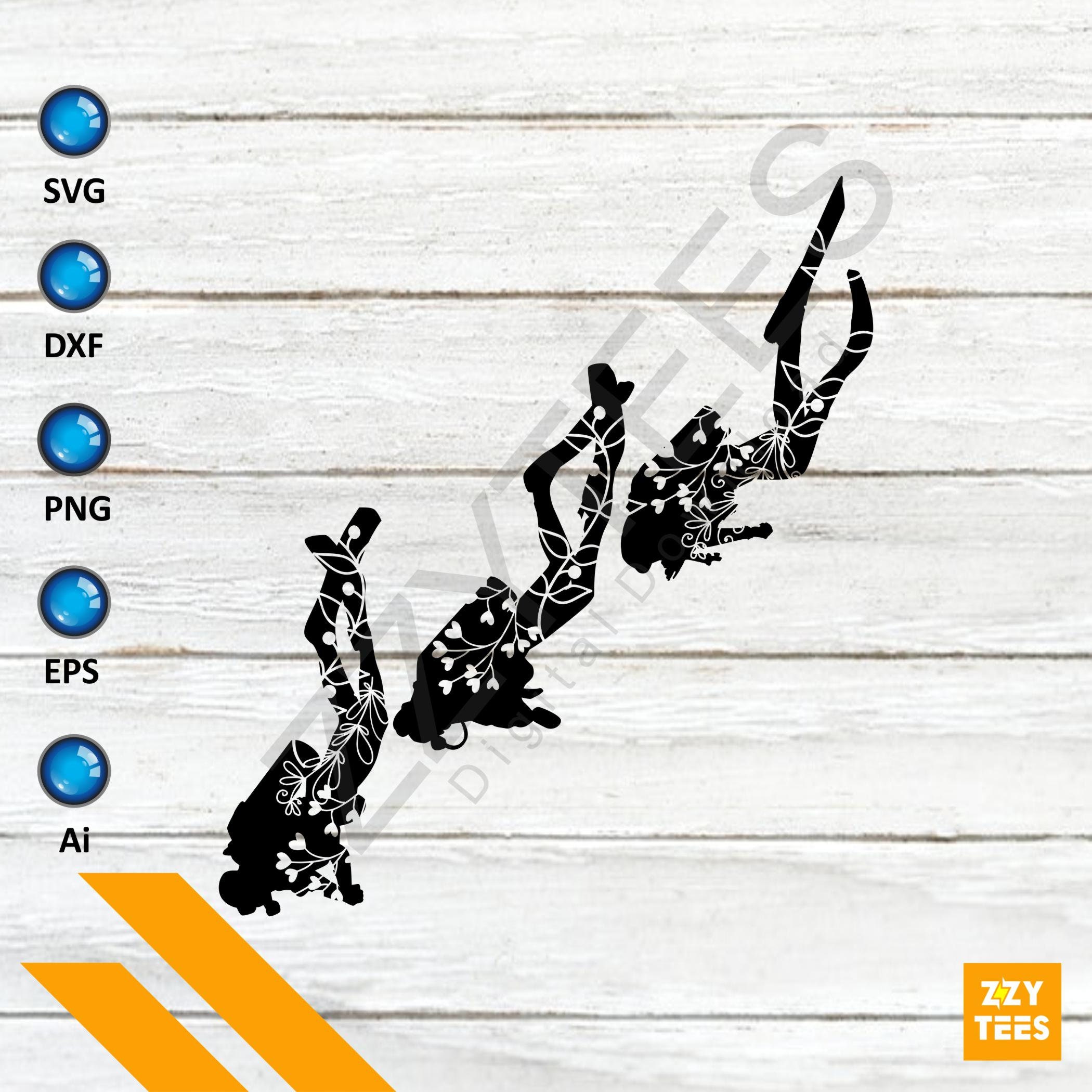 Three Diver SVG Diver Svg Ornament Svg Scuba Svg Under - Etsy