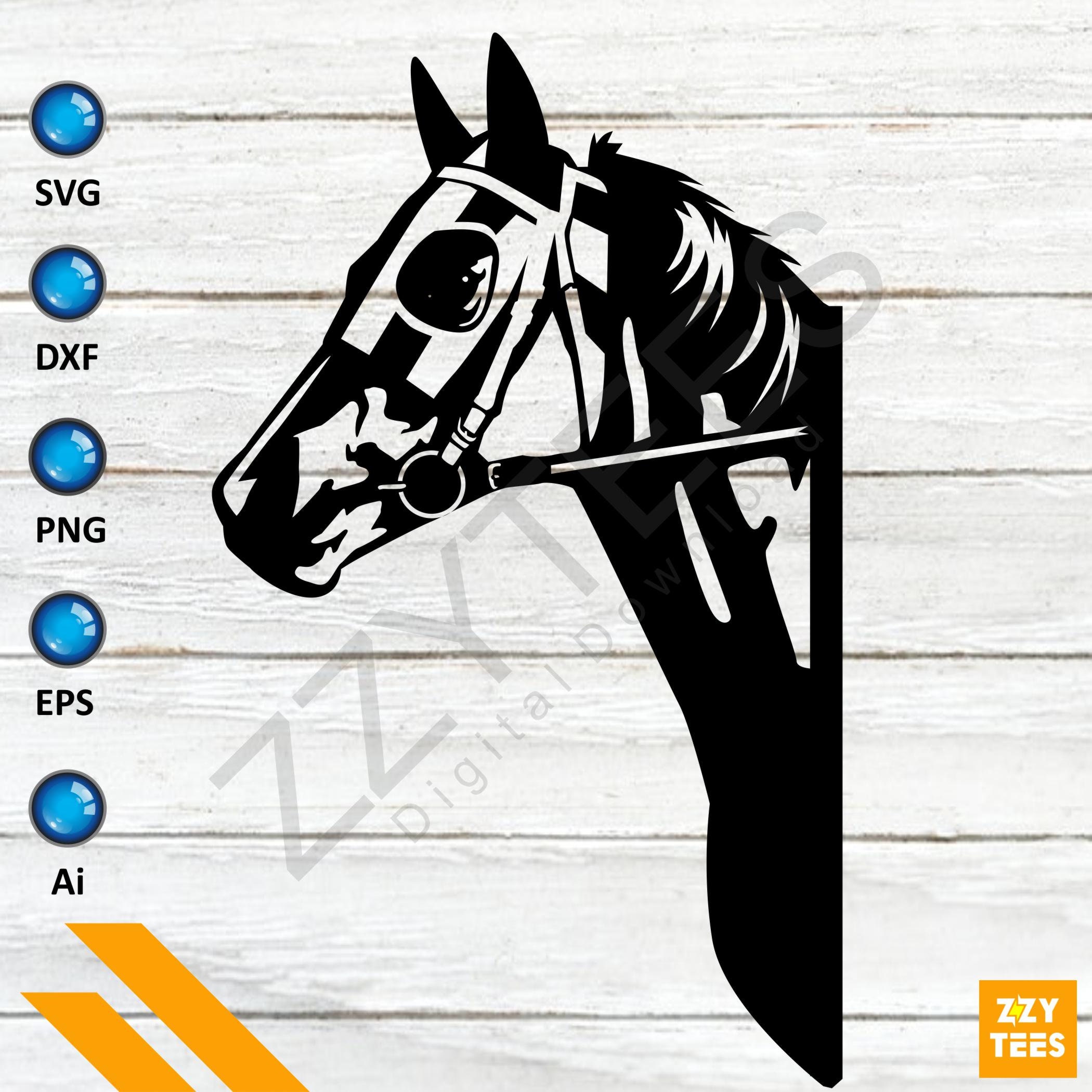 Horse Head Horse Race Kentucky Derby Horse Svg Horse | Etsy