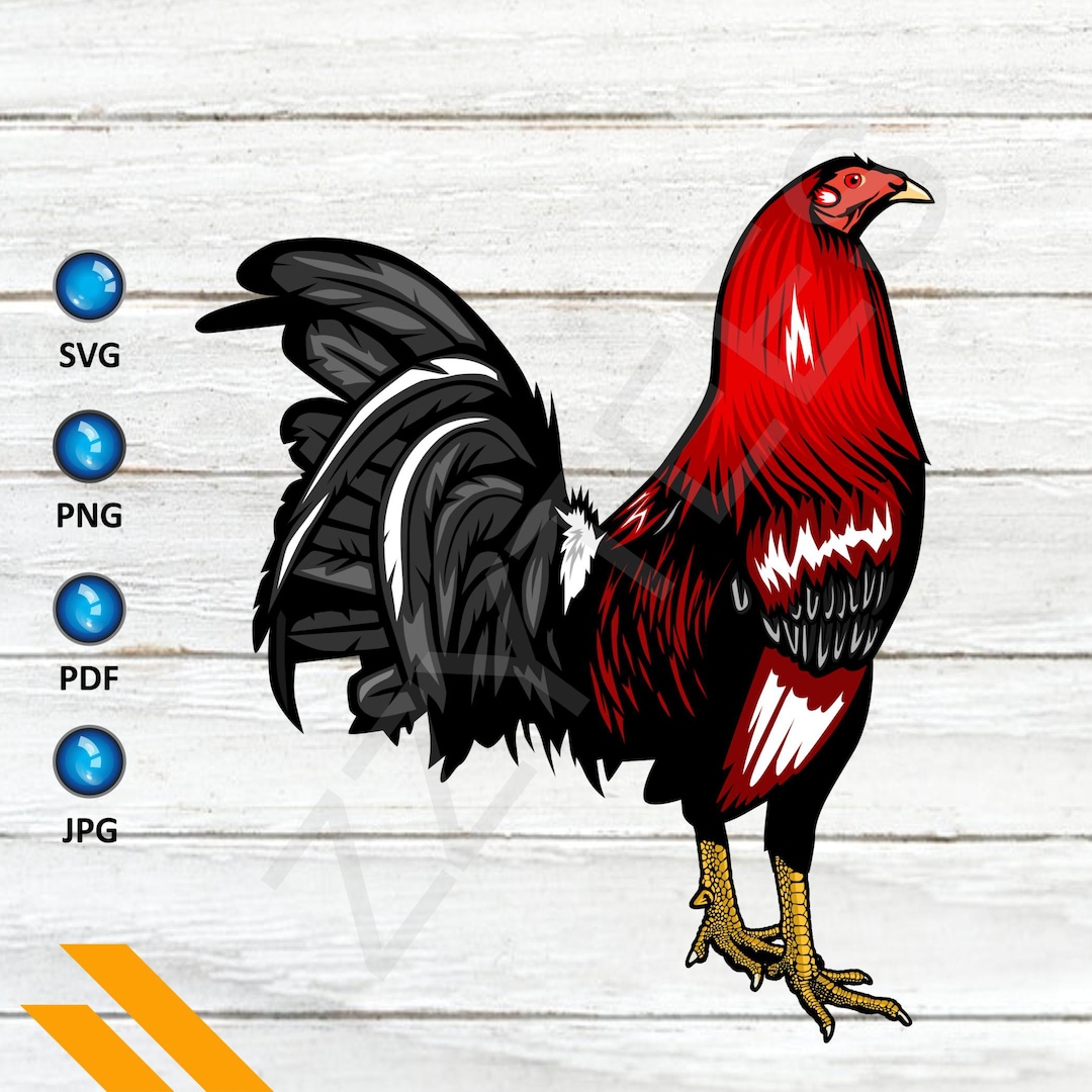 Red and Black Rooster SVG, Chicken Cutfile (digital Download) - Etsy