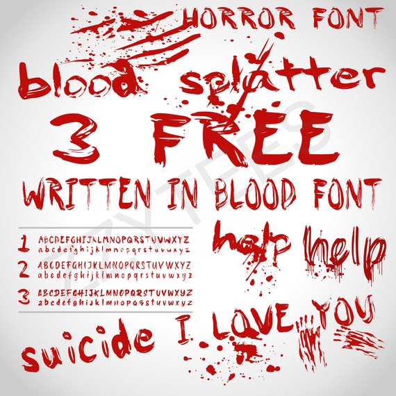 Crime Bloody Font Written in Blood Splatter svg Scary Blood | Etsy