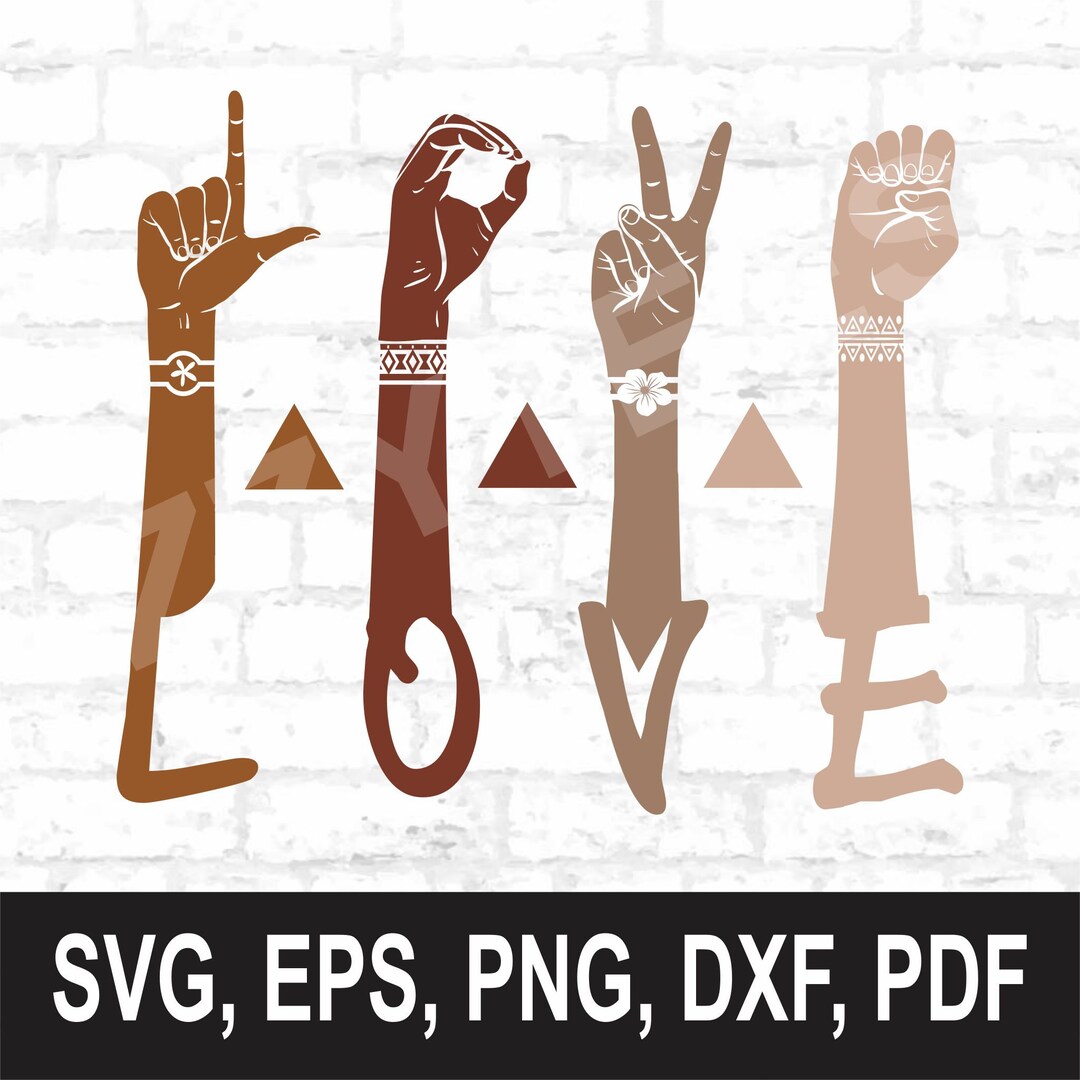 Brown Hands, Sign Language Instant Cricut Download Svg, Eps, Png, Dxf ...