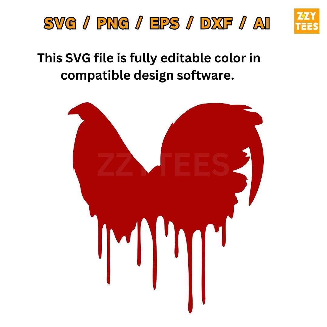 Bloody Rooster SVG File, Dripping Chicken Silhouette, Horror Animal ...