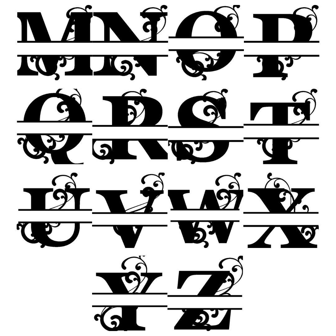 Split Monogram SVG Bundle – Ornate A-Z Letters (digital Download) - Etsy