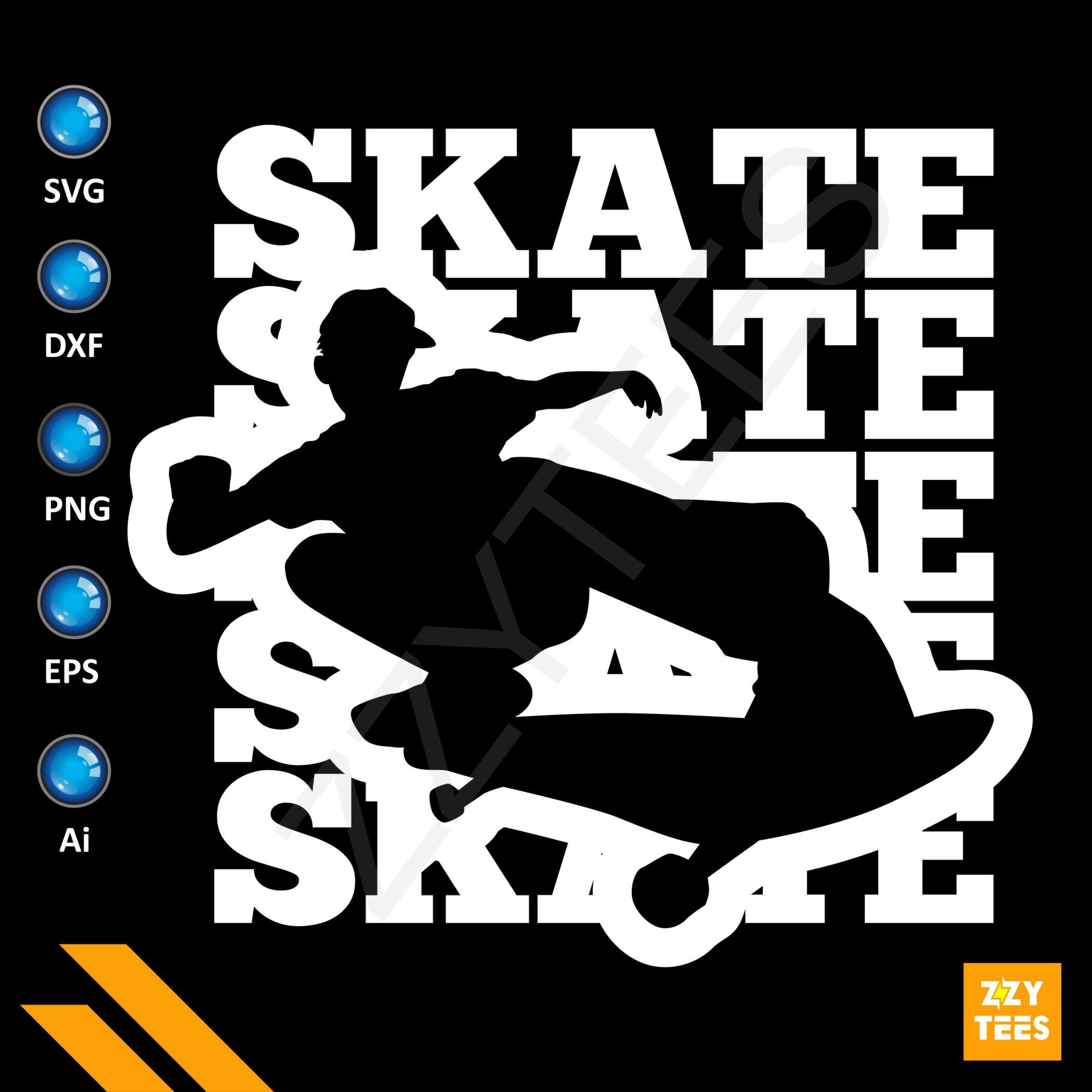 Minimal Skateboard Text Skate SVG PNG DXF Skateboard Cut | Etsy