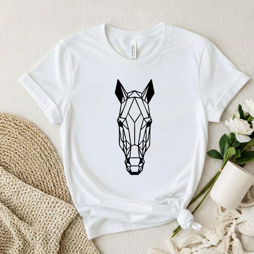 Horse Portrait SVG Bundle, Equestrian Head Silhouette, Geometric Horse ...