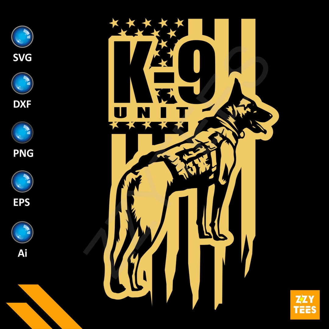 American Flag Service Dog Design - Etsy