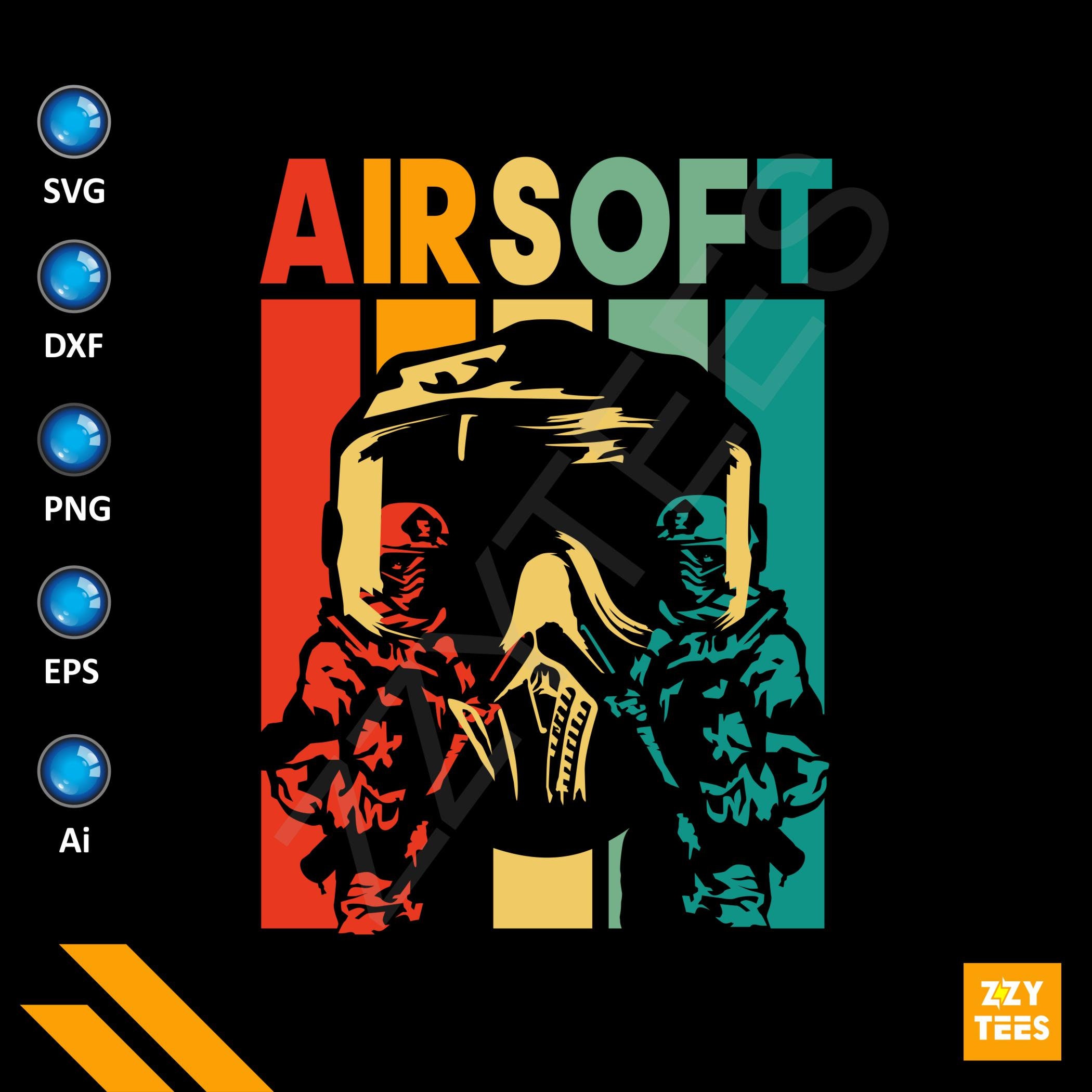 Retro Vintage Abstract Airsoft Mask SVG Airsoft Silhouette | Etsy