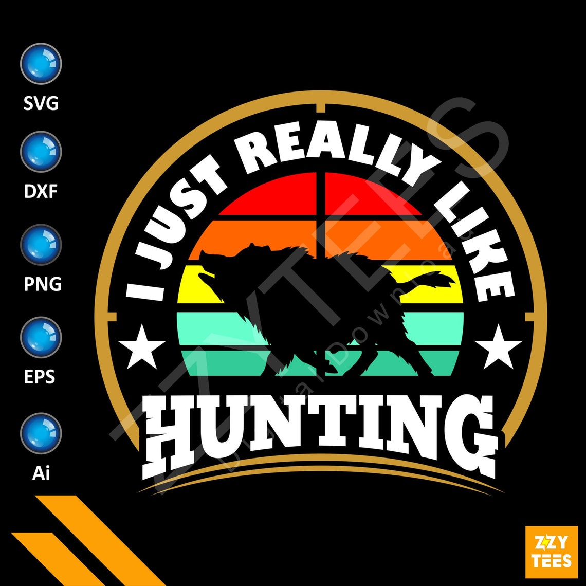 Cool Retro Sunset Pig Hunting SVG File Boar Hunting - Etsy