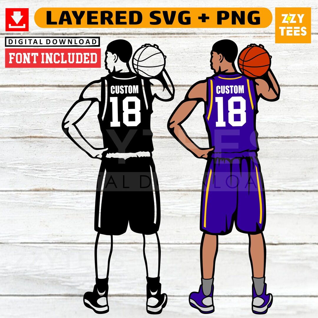 Customizable Detailed Male Basketball Player SVG High Quality Scalable ...