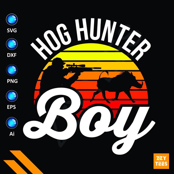 Cool Sunset Hog Hunter Boy SVG Clipart Pig Hunt SVG Pig | Etsy