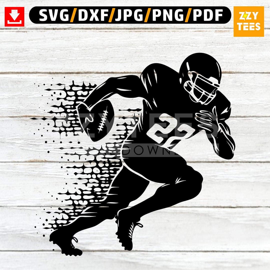 Football Player Speeding - Laser Cutting Png Svg Dxf File Football Svg ...