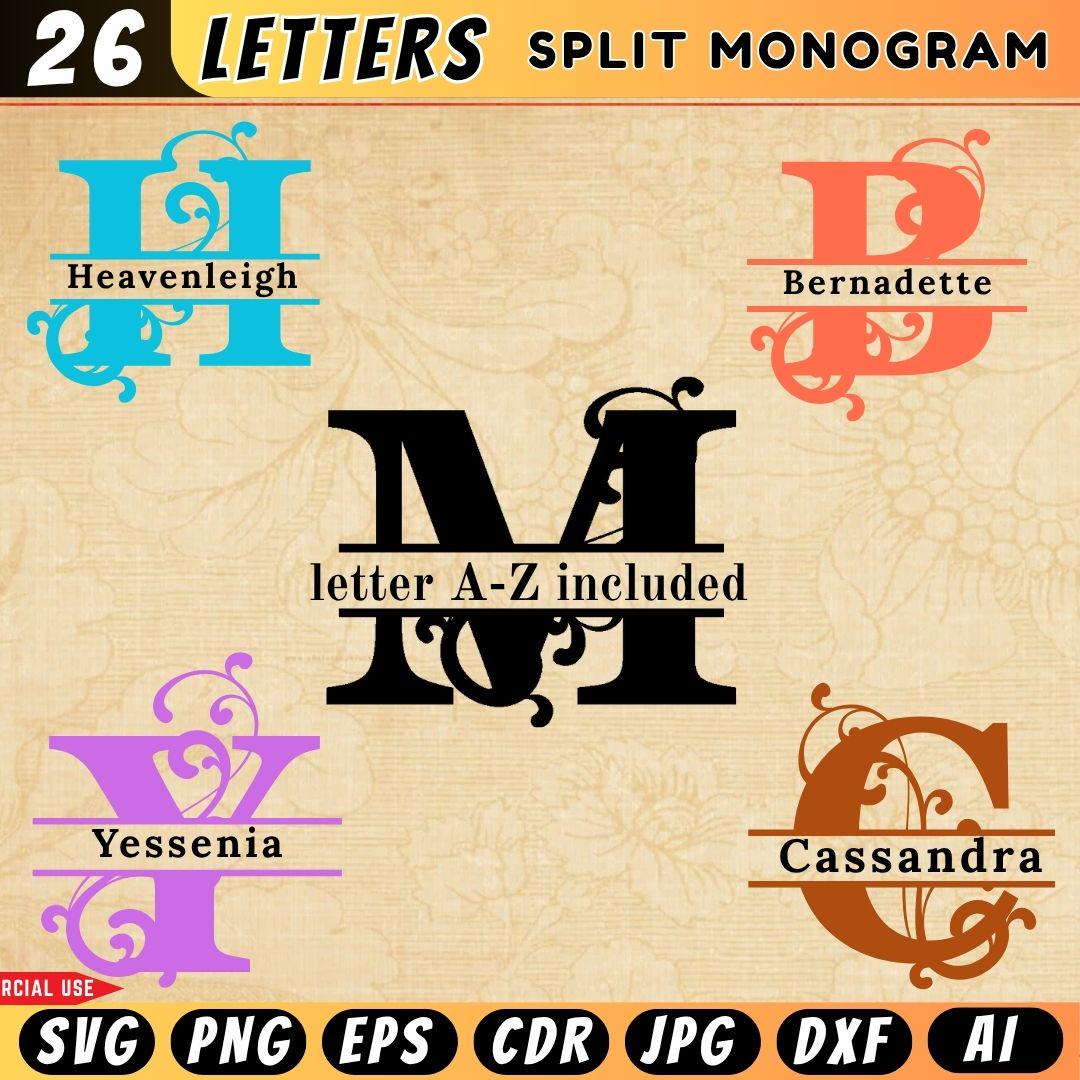 Split Monogram SVG Bundle – Ornate A-Z Letters (digital Download) - Etsy