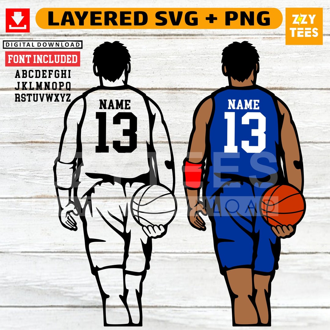 Detailed and Dynamic Customizable Basketball Player SVG - Etsy UK