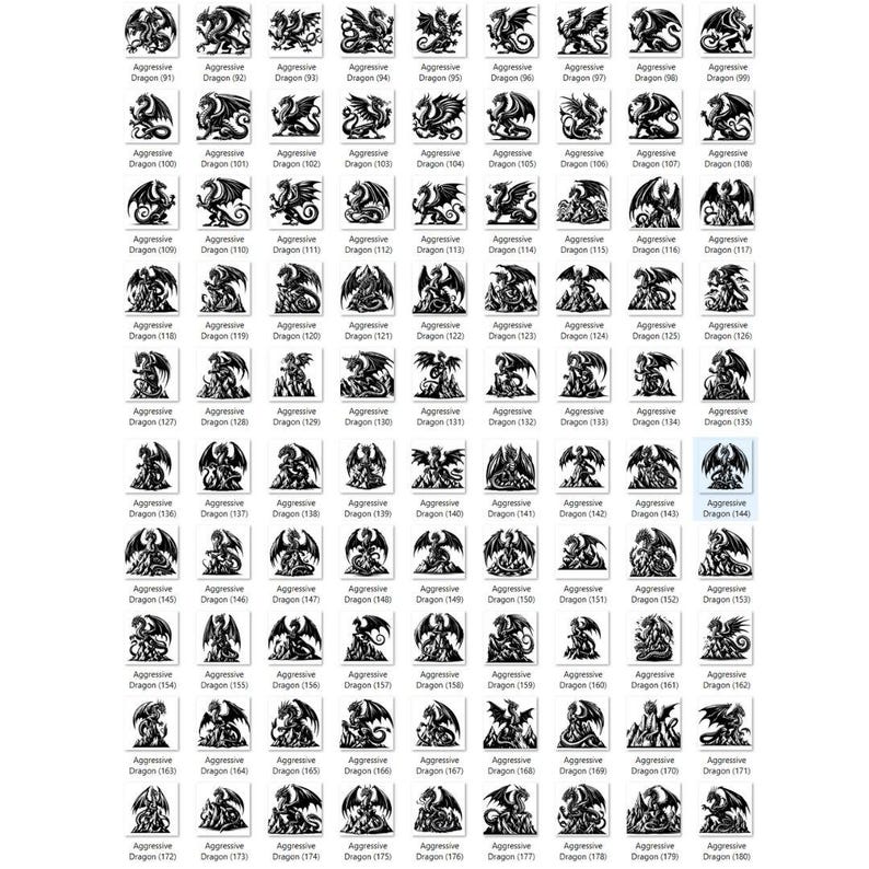 180 Aggressive Dragon Bundle Svg Png Digital Download Files Commercial ...