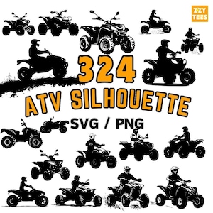 ATV Silhouette Bundle | off Road Rider Clipart | Quad Bike Racing SVG ...