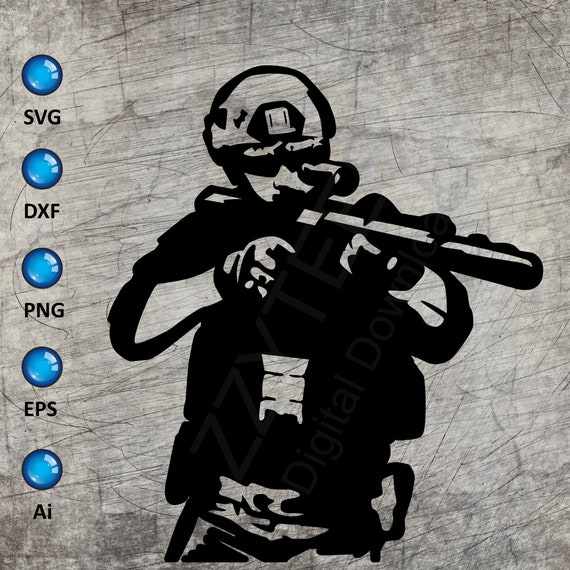 Airsoft Shooter SVG Airsoft Silhouette SVG Airsoft Player | Etsy