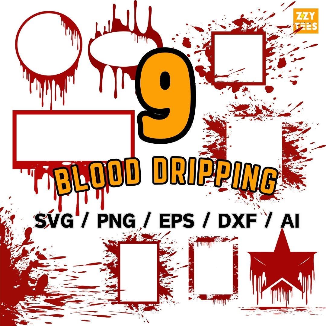 Blood Splatter Frames | Horror Clipart, Halloween SVG, PNG (digital ...
