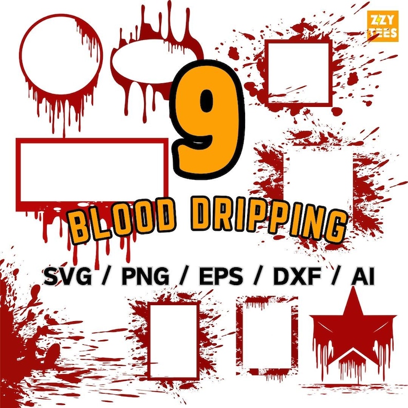 Blood Splatter Frames | Horror Clipart, Halloween SVG, PNG (digital ...