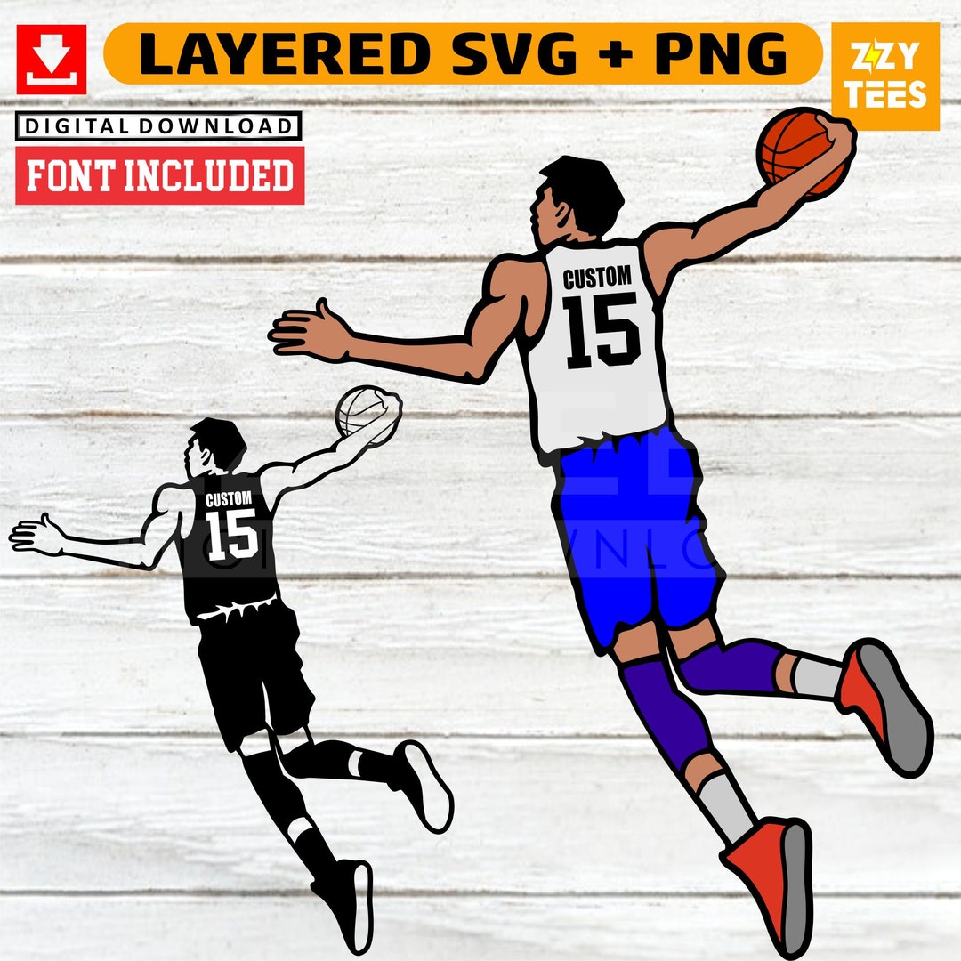 Personalized Layered Basketball Player Dunk SVG - Etsy