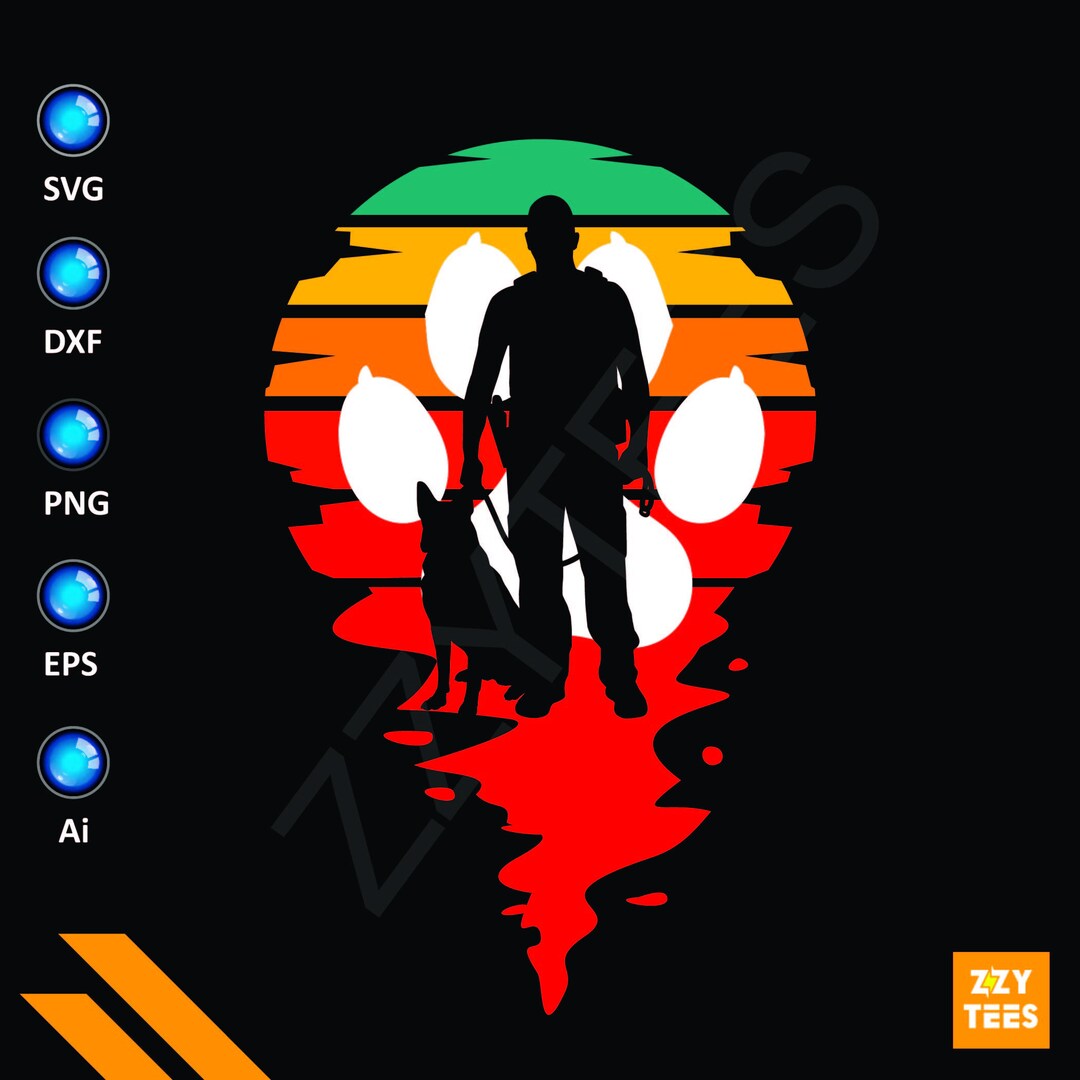 K9 Handler SVG Retro Svg K9 Cut File K9 Vector Trainer - Etsy