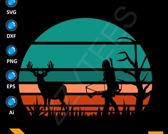 Girl Hunting Svg | Etsy