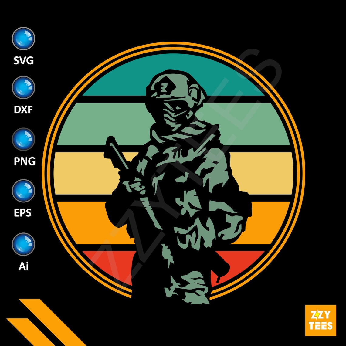 Retro Vintage Airsoft Player Portrait SVG Airsoft Silhouette - Etsy
