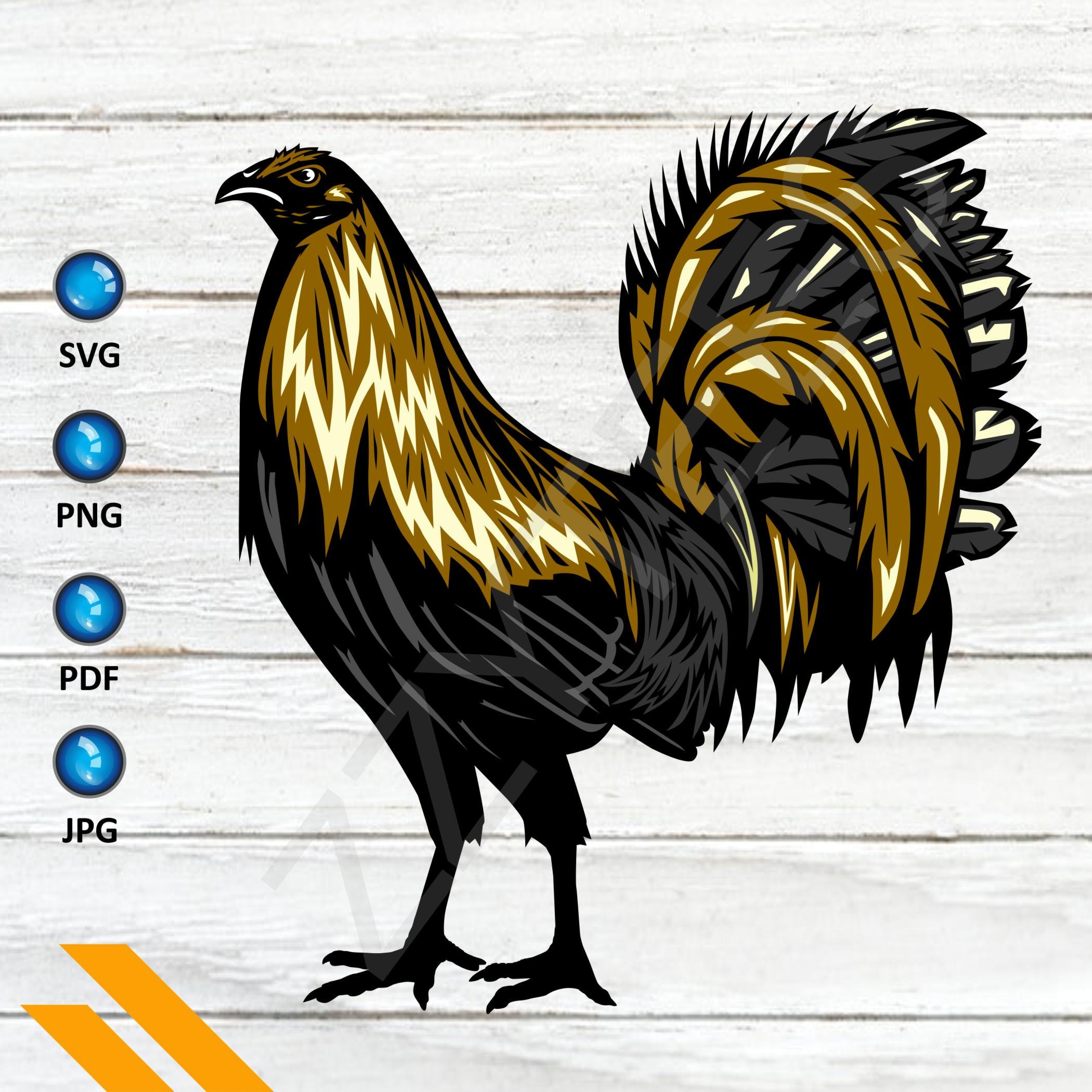 Black Gold Rooster SVG Chicken Cutfile Rooster Design - Etsy