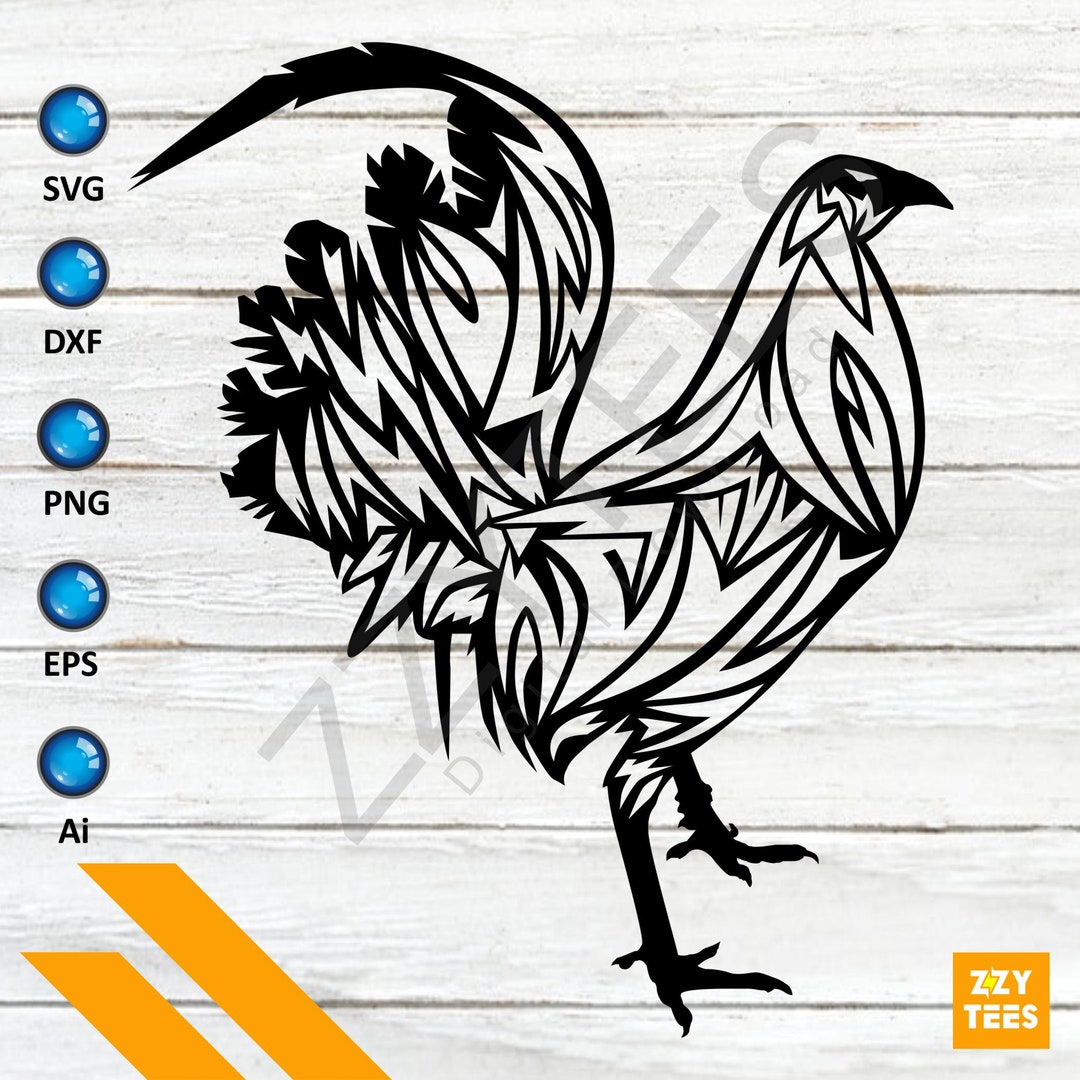 Silueta de gallo SVG Sublimación de pollo, diseño de gallo, SVG de ...
