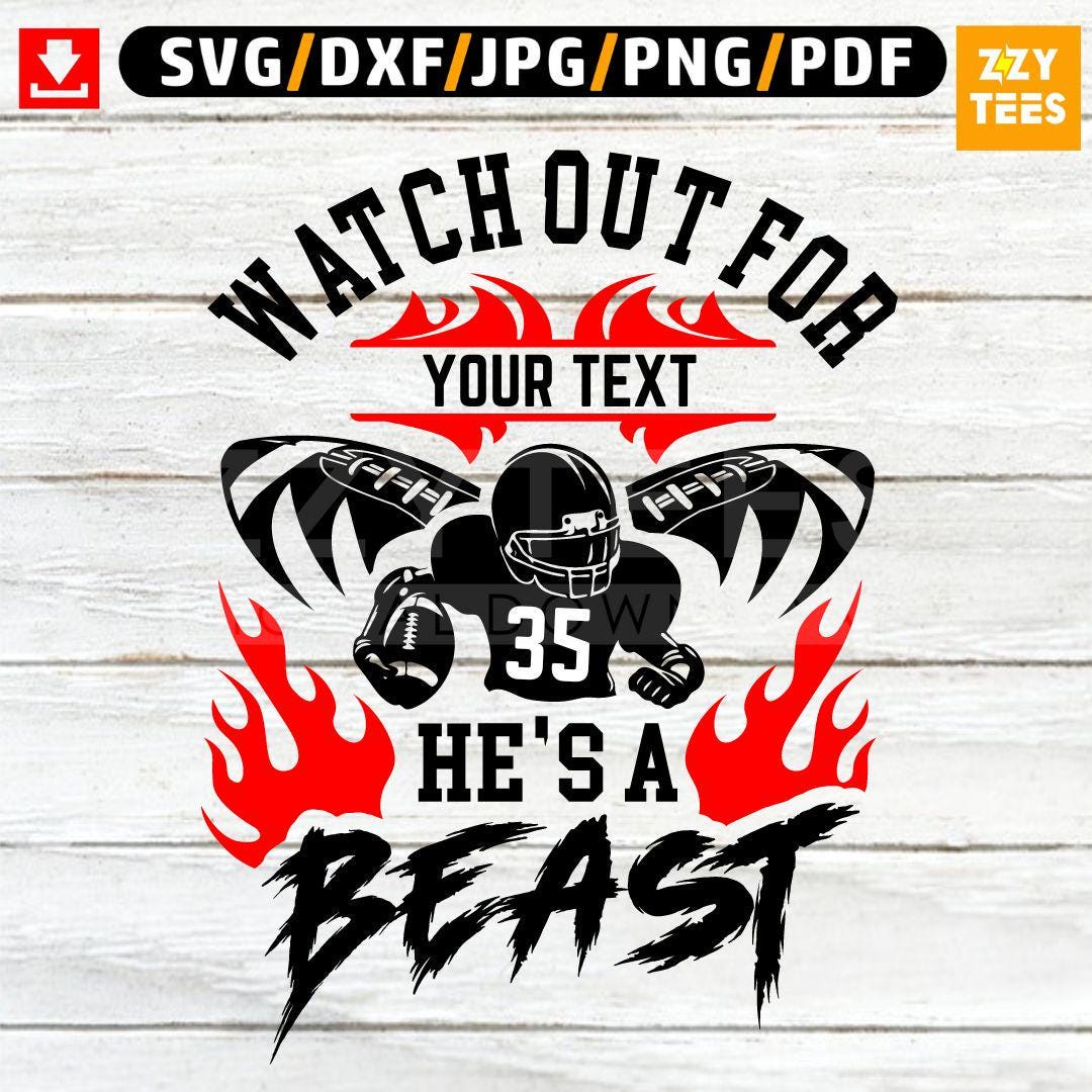 Football Beast SVG | Game Day Player Clipart | Cricut Sport Cut Files ...