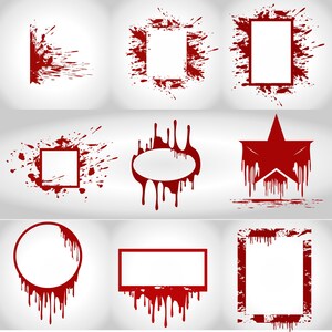 9 Spooky Splat Blood SVG Collection Realistic Dripping Effects Instant ...