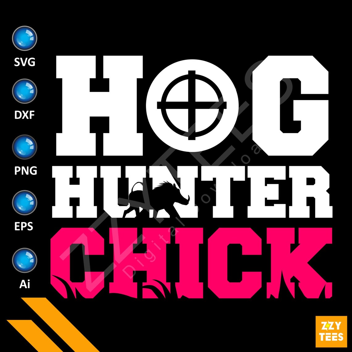 Hog Hunter Chick SVG, Boar Silhouette, Pig Hunting (digital Download ...