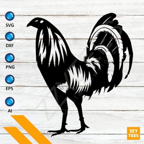 Rooster Silhouette Svg Chicken Cutfile Rooster Design Etsy