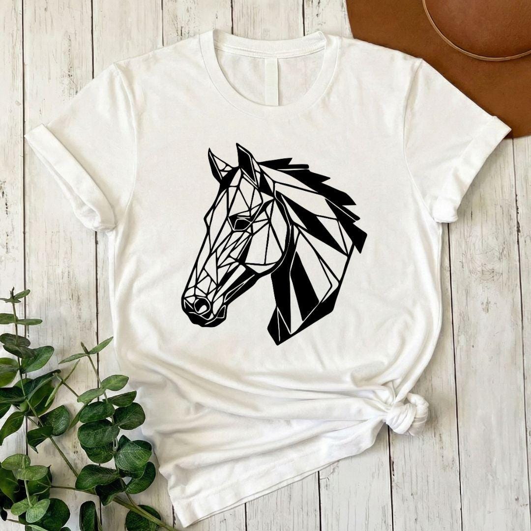 Horse Portrait SVG Bundle, Equestrian Head Silhouette, Geometric Horse ...
