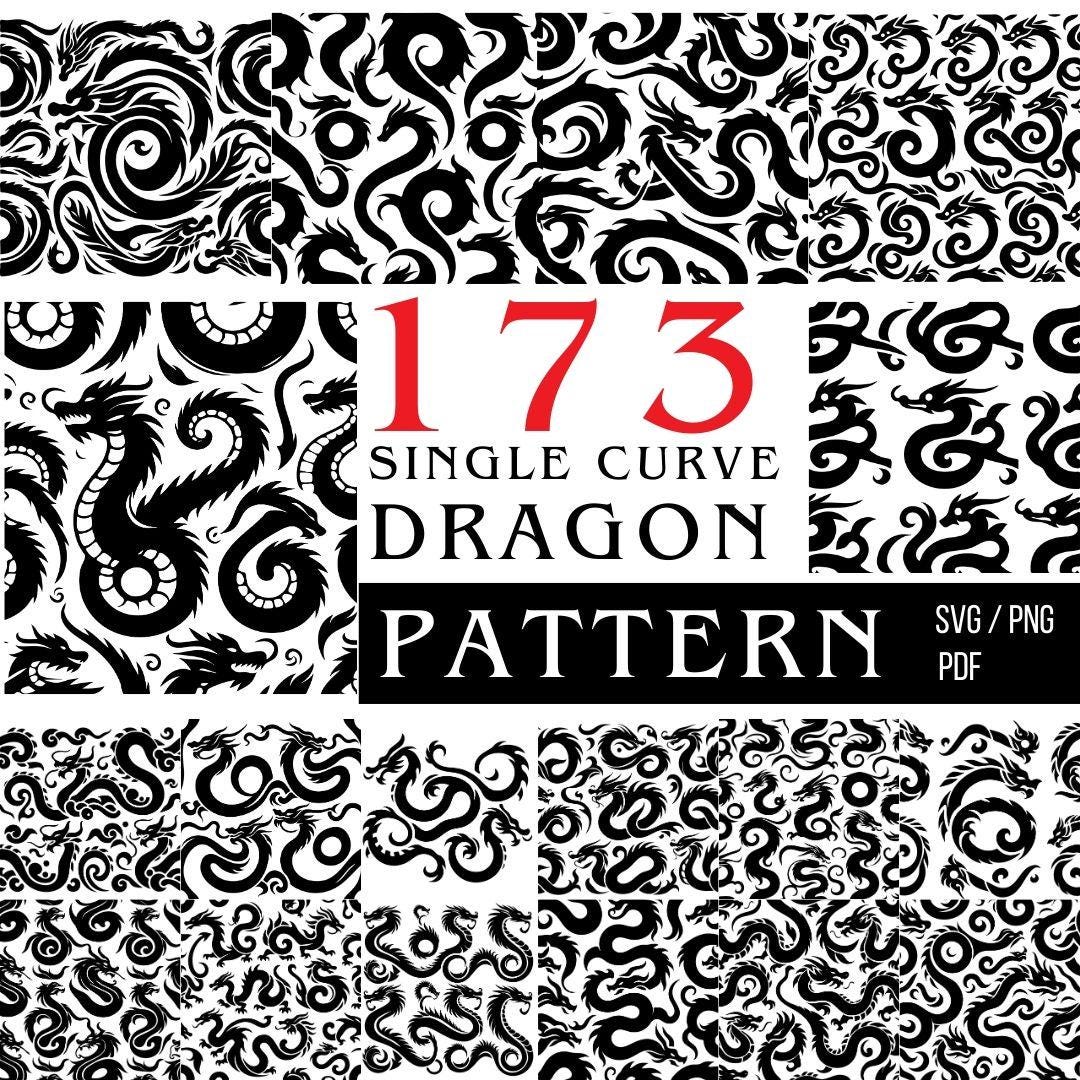 Dragon Pattern SVG Bundle | Gothic Laser Cut & Print Backgrounds (173 ...